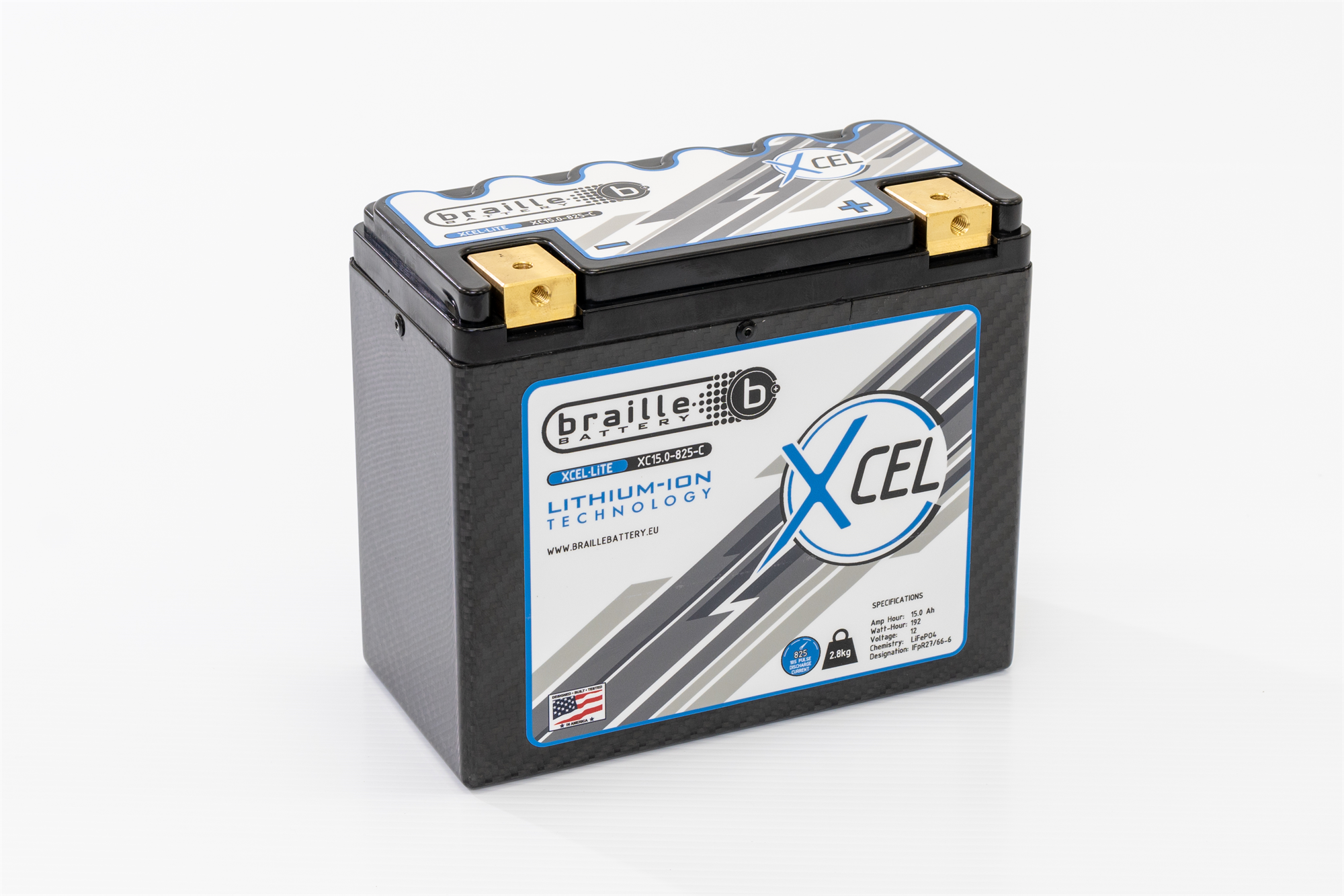 Braille Battery Xcel-Lite Lithium 15 Ah Battery (Carbon Case) - Raceparts